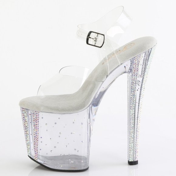 Shoes | Rhinestone Platform Clear High Heel Shoes | Poshmark